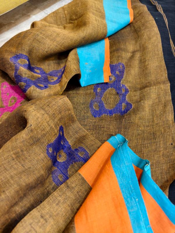 Teddy Bear Linen Jamdani Saree – Ranga Chakra